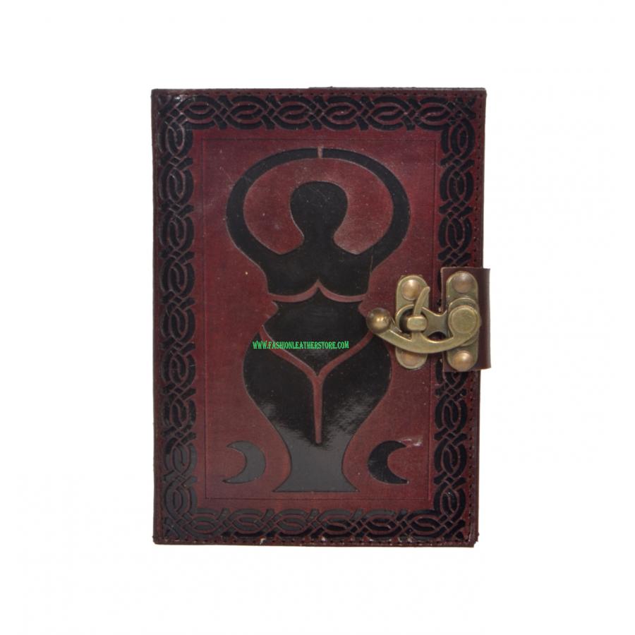 Stylish Beautiful Cut Work Leather Journal Mother Goddess Design ...