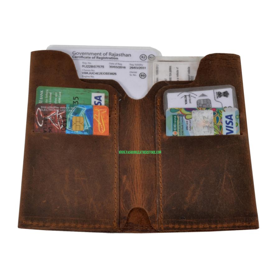 Vintage Handmade Crazy Horse Leather Id/Credit Card Debit Card Driving ...