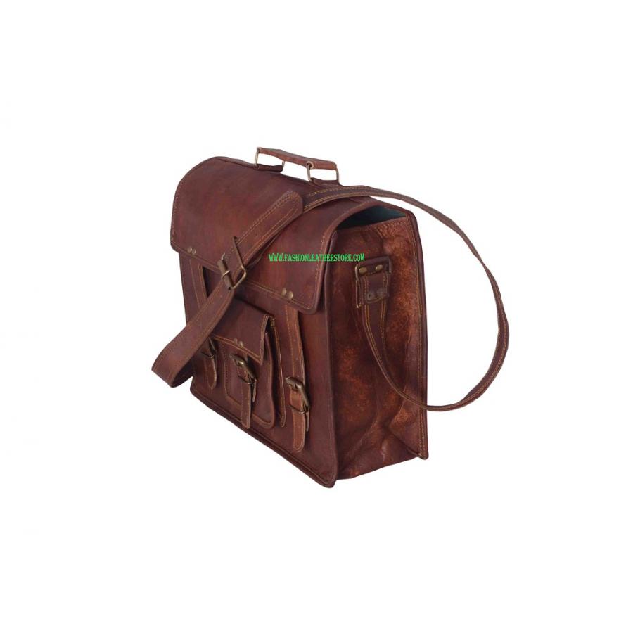 Handmade New Goat Leather Bag, School & Office Shoulder Unisex Bags ...